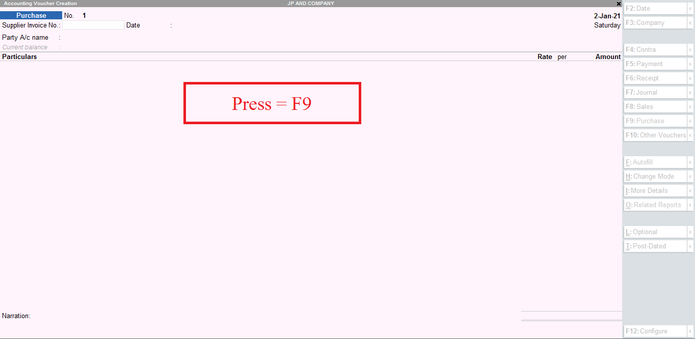 Tally Purchase Entry Tally Me Purchase Entry Kaise Kare